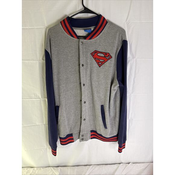 DC Comics | Jackets & Coats | Mens Superman Snap Front Varsity Jacket ...